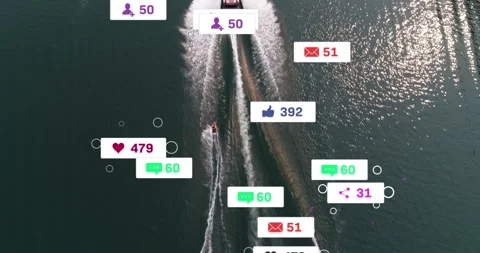 Animation of numbers, icons in notificat... | Stock Video | Pond5