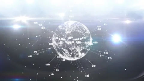 Animation of numbers over rotating globe... | Stock Video | Pond5