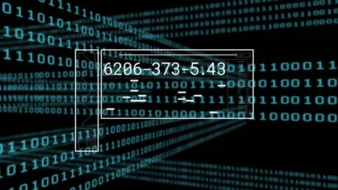 Animation of numeric data processing on ... | Stock Video | Pond5