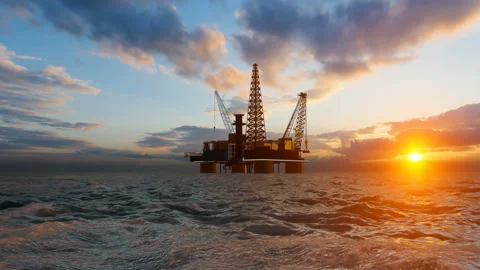 Animation of an offshore oil platform. F... | Stock Video | Pond5