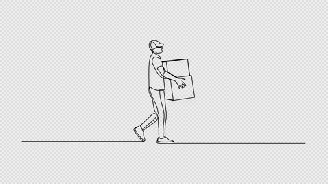 Animation of one line drawing of deliver... | Stock Video | Pond5