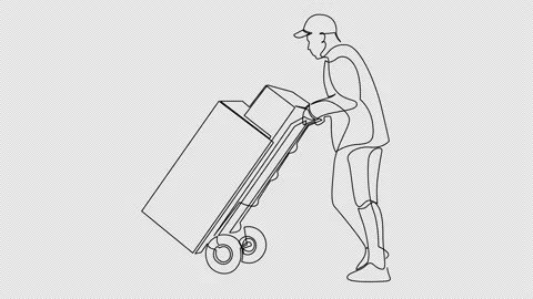 Animation of one line drawing of deliver... | Stock Video | Pond5