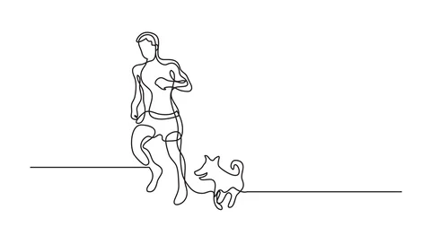 Animation of one line drawing of man run... | Stock Video | Pond5