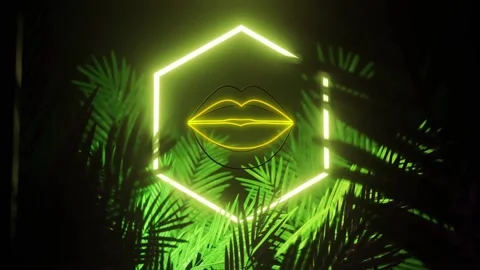 Animation of opening lips and hexagon in... | Stock Video | Pond5