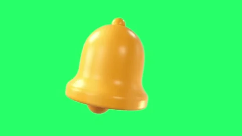 Animation orange bell symbol on green ba... | Stock Video | Pond5