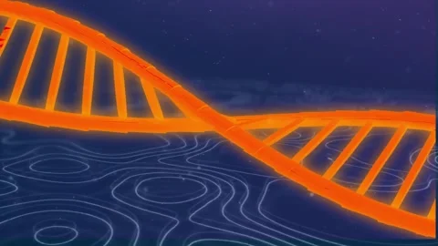 Animation of orange dna helix rotating o... | Stock Video | Pond5