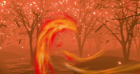 Animation of orange flame, falling light... | Stock Video | Pond5