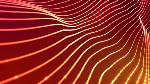 Animation orange neon lines wave abstrac... | Stock Video | Pond5