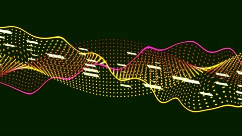 Animation orange neon lines wave abstrac... | Stock Video | Pond5