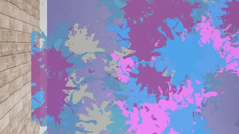 Animation of paint splashes on grey back... | Stock Video | Pond5