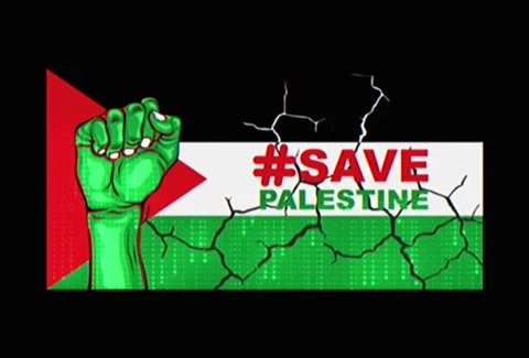 Animation of Palestine flag solidarity c... | Stock Video | Pond5