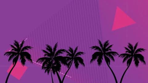 Animation of palm trees over shapes movi... | Stock Video | Pond5