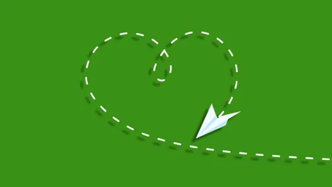animation with paper plane leaving a hea... | Stock Video | Pond5