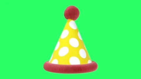 Animation party hat on green screen. | Stock Video | Pond5