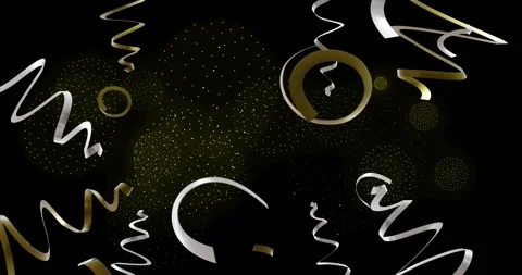 Animation of party streamers and firewor... | Stock Video | Pond5
