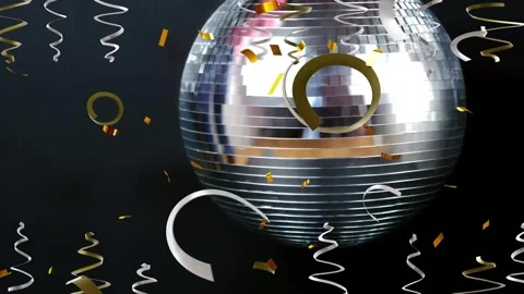 Animation of party streamers and mirror ... | Stock Video | Pond5