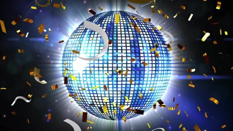 Animation of party streamers and mirror ... | Stock Video | Pond5