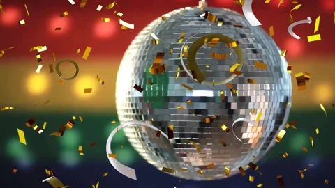 Animation of party streamers and mirror ... | Stock Video | Pond5