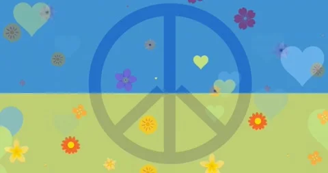 Animation of peace symbol over flag of u... | Stock Video | Pond5