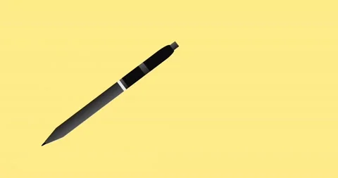 Animation of pen icon moving on yellow b... | Stock Video | Pond5