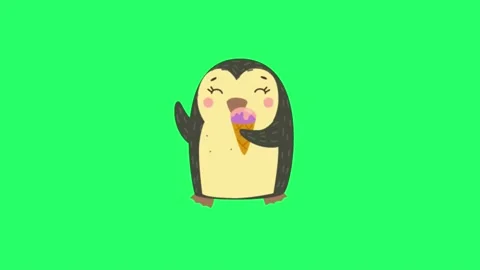 Animation penguin on green screen. | Stock Video | Pond5