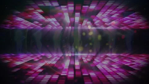Animation of people dancing over light s... | Stock Video | Pond5