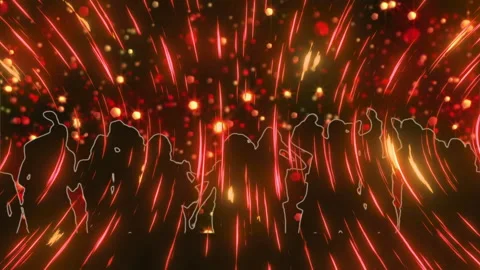 Animation of people dancing at party wit... | Stock Video | Pond5