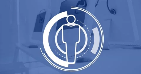 Animation of people icon and scope over ... | Stock Video | Pond5