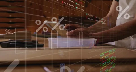 Animation of percentile symbols, trading... | Stock Video | Pond5