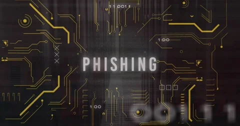 Animation of phishing text banner and mi... | Stock Video | Pond5