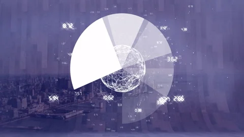 Animation of pie chart and digital netwo... | Stock Video | Pond5