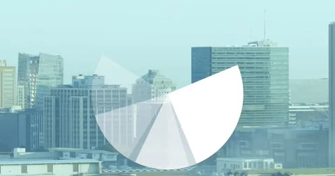 Animation of pie graph against aerial vi... | Stock Video | Pond5