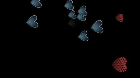 Animation of pink and blue hearts moving... | Stock Video | Pond5