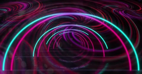 Animation of pink and blue neon arch and... | Stock Video | Pond5