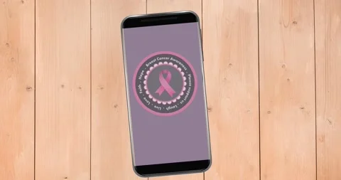 Animation of pink breast cancer ribbon l... | Stock Video | Pond5