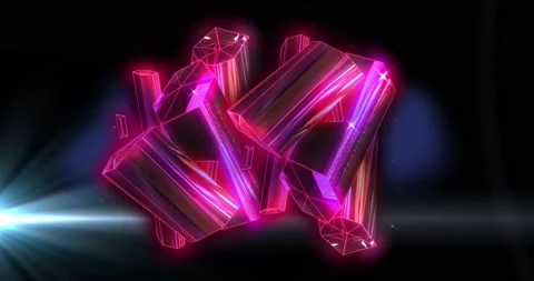 Animation of pink diamonds in black spac... | Stock Video | Pond5