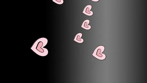 Animation of pink hearts moving on black... | Stock Video | Pond5