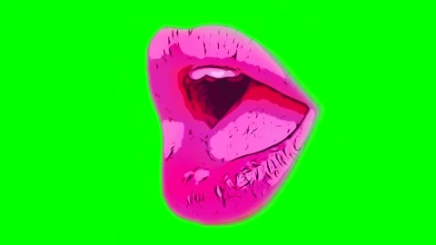Animation of pink lips, open mouth, loop... | Stock Video | Pond5