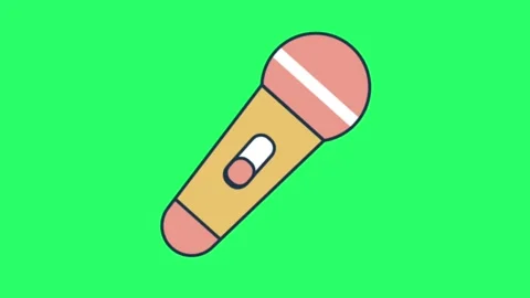 Animation pink microphone isolate on gre... | Stock Video | Pond5