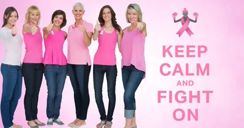 Animation of pink ribbon logo and breast... | Stock Video | Pond5