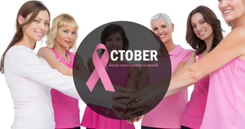 Animation of pink ribbon logo with breas... | Stock Video | Pond5