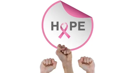 Animation of pink ribbon logo with hope ... | Stock Video | Pond5