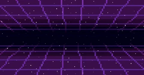 Animation of pixel city retro style. 80s... | Stock Video | Pond5