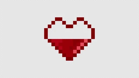 Animation of pixel game heart losing hea... | Stock Video | Pond5