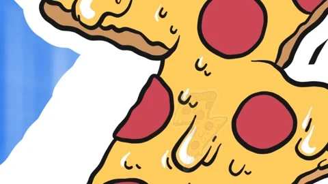 Animation of pizza icons on blue backgro... | Stock Video | Pond5