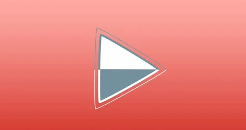 Animation of play button icon over red b... | Stock Video | Pond5
