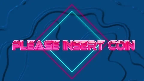 Animation of please insert coin in digit... | Stock Video | Pond5