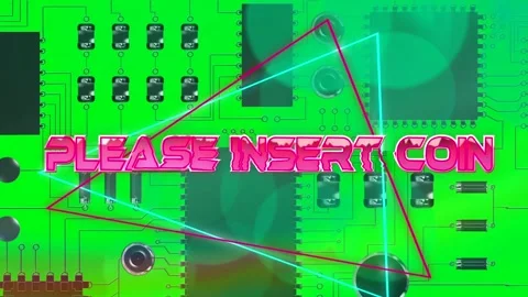 Animation of please insert coin in pink ... | Stock Video | Pond5