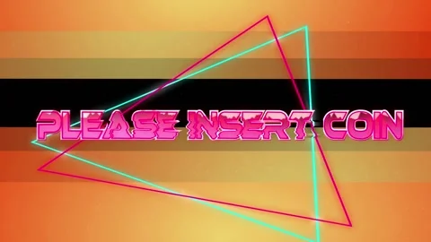 Animation of please insert coin text ove... | Stock Video | Pond5