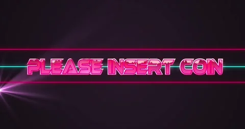 Animation of please insert coin text ove... | Stock Video | Pond5